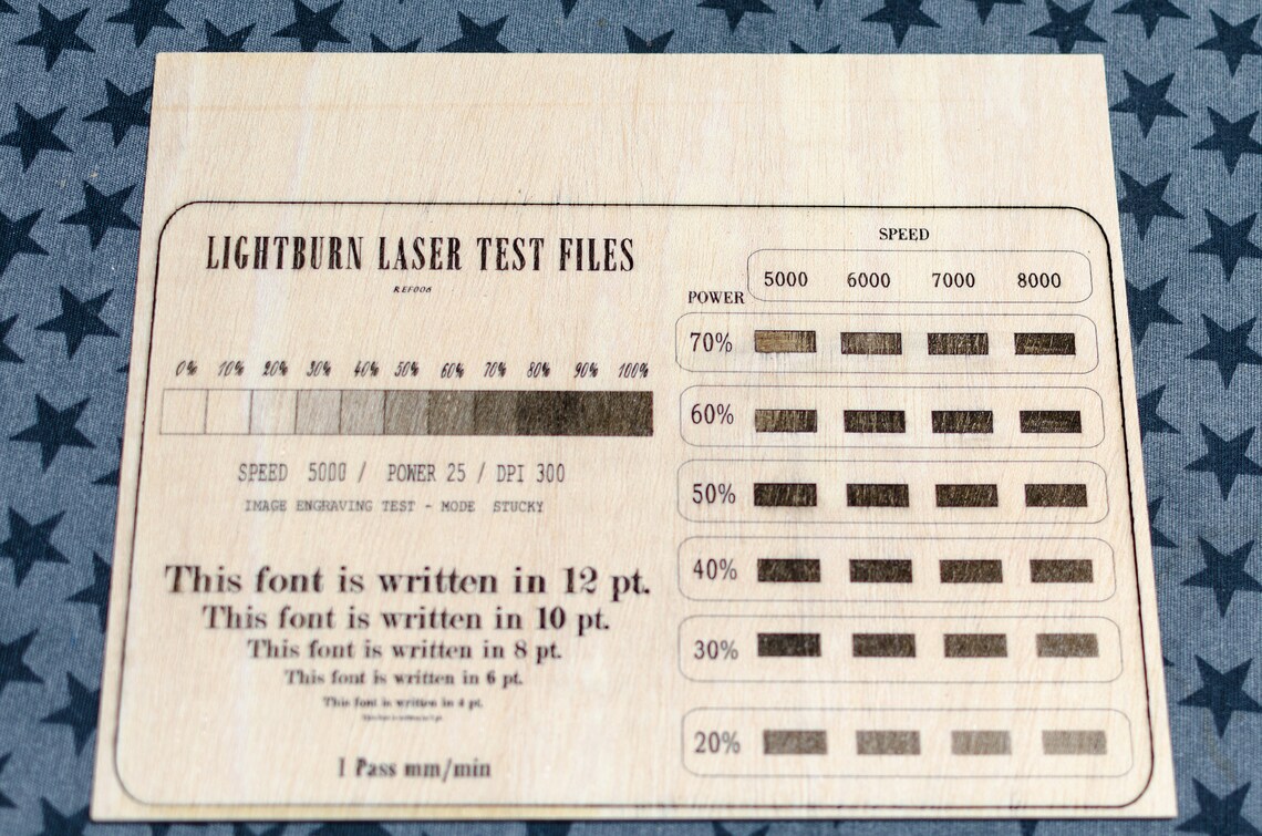 Lightburn Laser Engraved Test Files Laser Test File SVG - Etsy