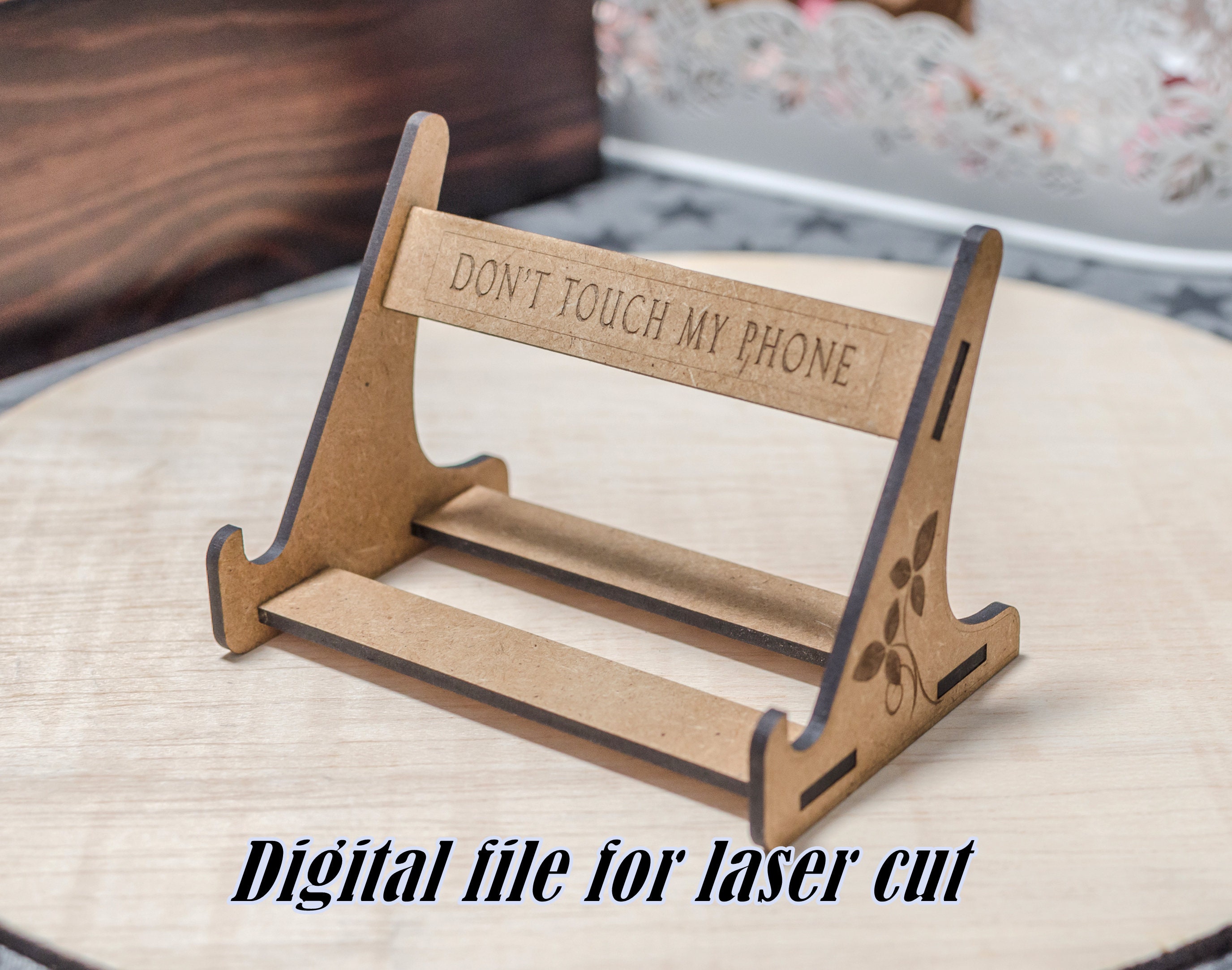 Phone Holder SVG File. Wooden Stand Laser. Phone Stand Laser - Etsy Canada