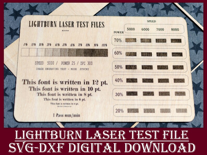Beginners Pack, 4 Different SVG-DXF Files, Lightburn Laser Test File ...