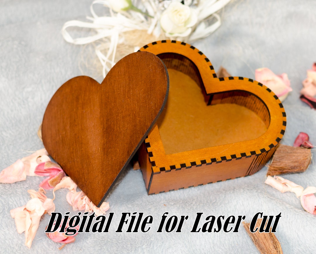 Laser Cut Heart Shaped Trinket Box Laser Cut Heart Box - Etsy