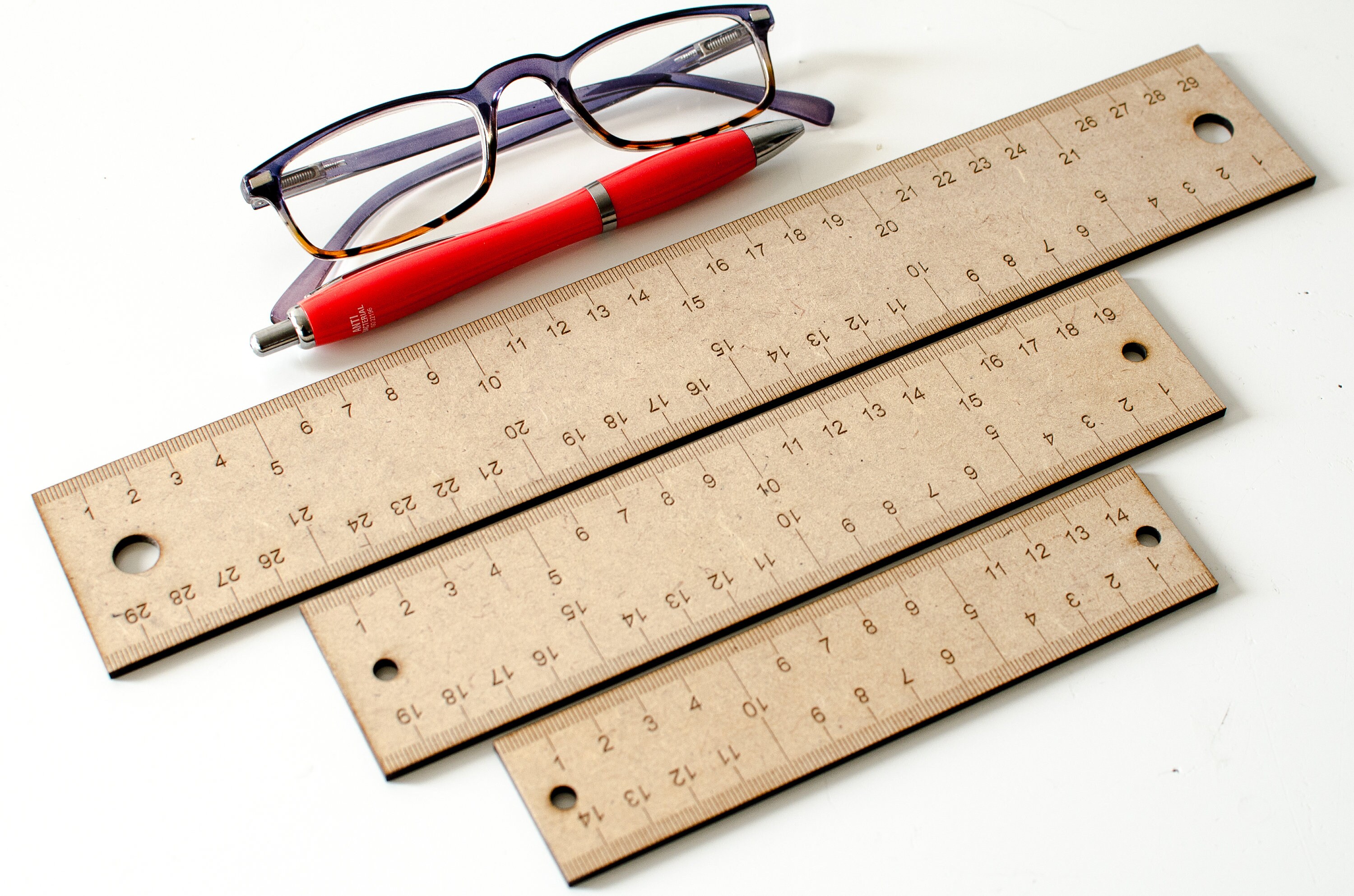 Measuring Rulers Svg-dxf Lightburn Files, Ruler Laser Cut File, School ...