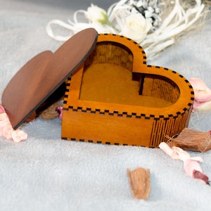 Laser Cut Heart Shaped Trinket Box, Laser Cut Heart Box Jewelry, Wooden ...