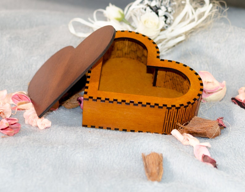 Laser Cut Heart Shaped Trinket Box Laser Cut Heart Box - Etsy