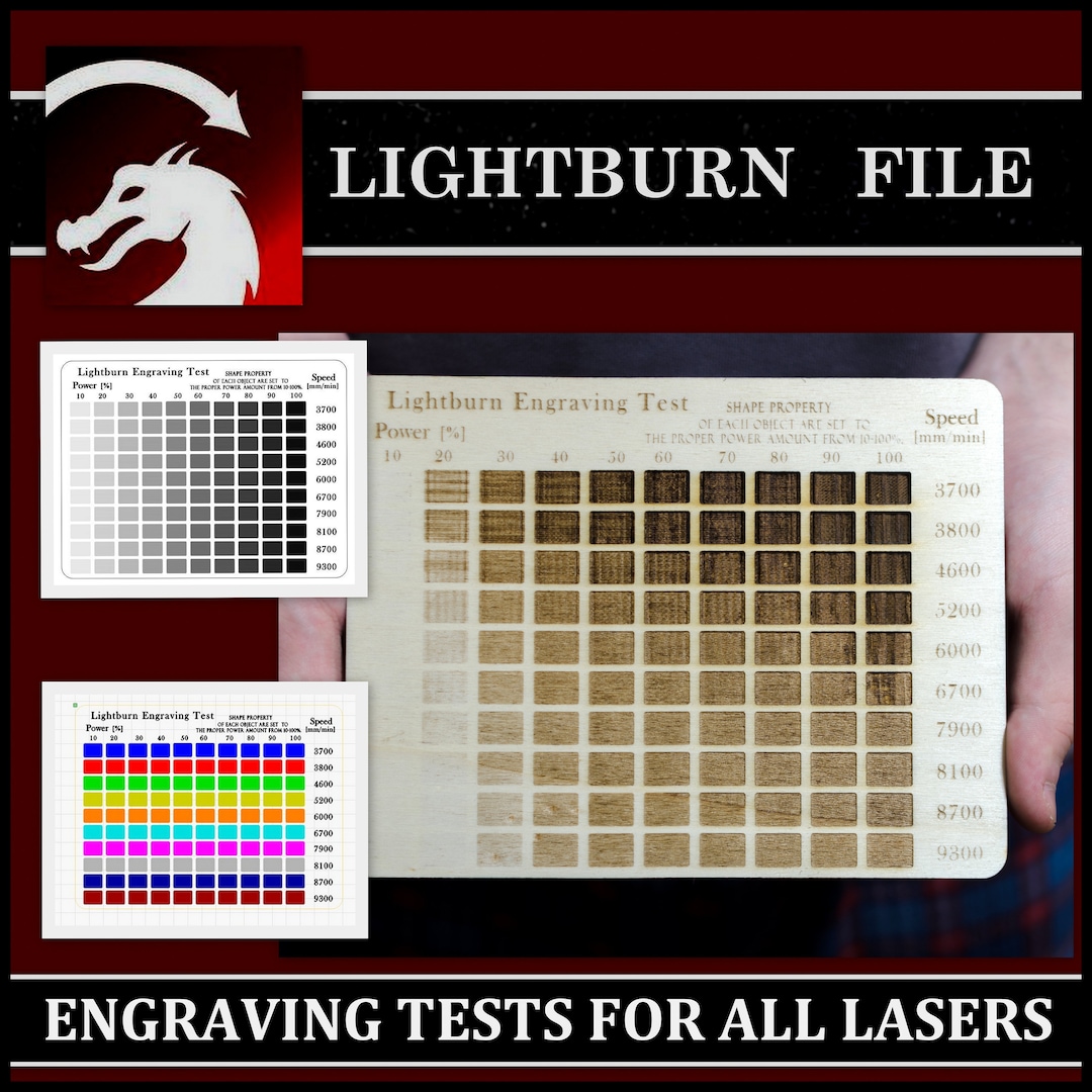 Lightburn Engraving Laser Test, Laser Scale, Material Test Card Light ...