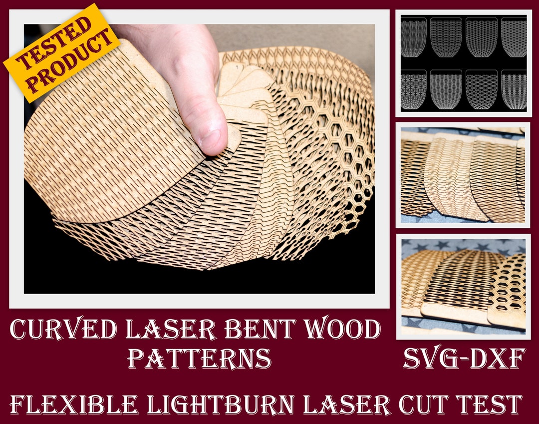 Curved Laser Bent Wood Patterns Flexible Lightburn Laser Cut - Etsy