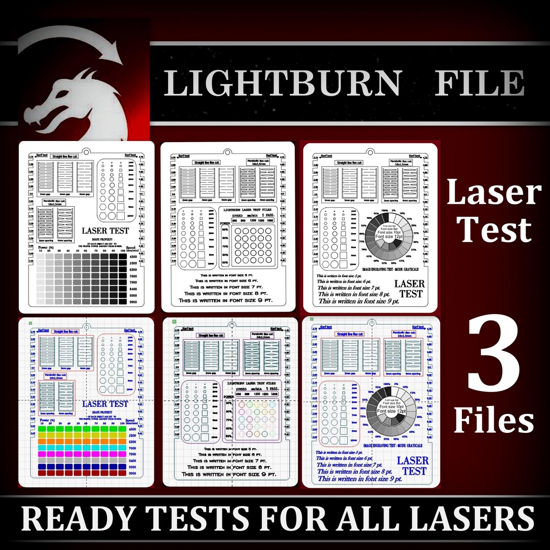 Lightburn Laser Test Card: Engraving & Cut Material Test (SVG, DXF) - Etsy