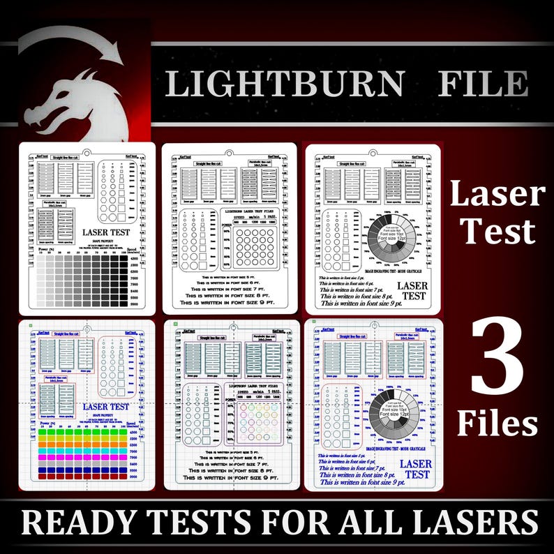 Lightburn Laser Test Card: Engraving & Cut Material Test (SVG, DXF) - Etsy