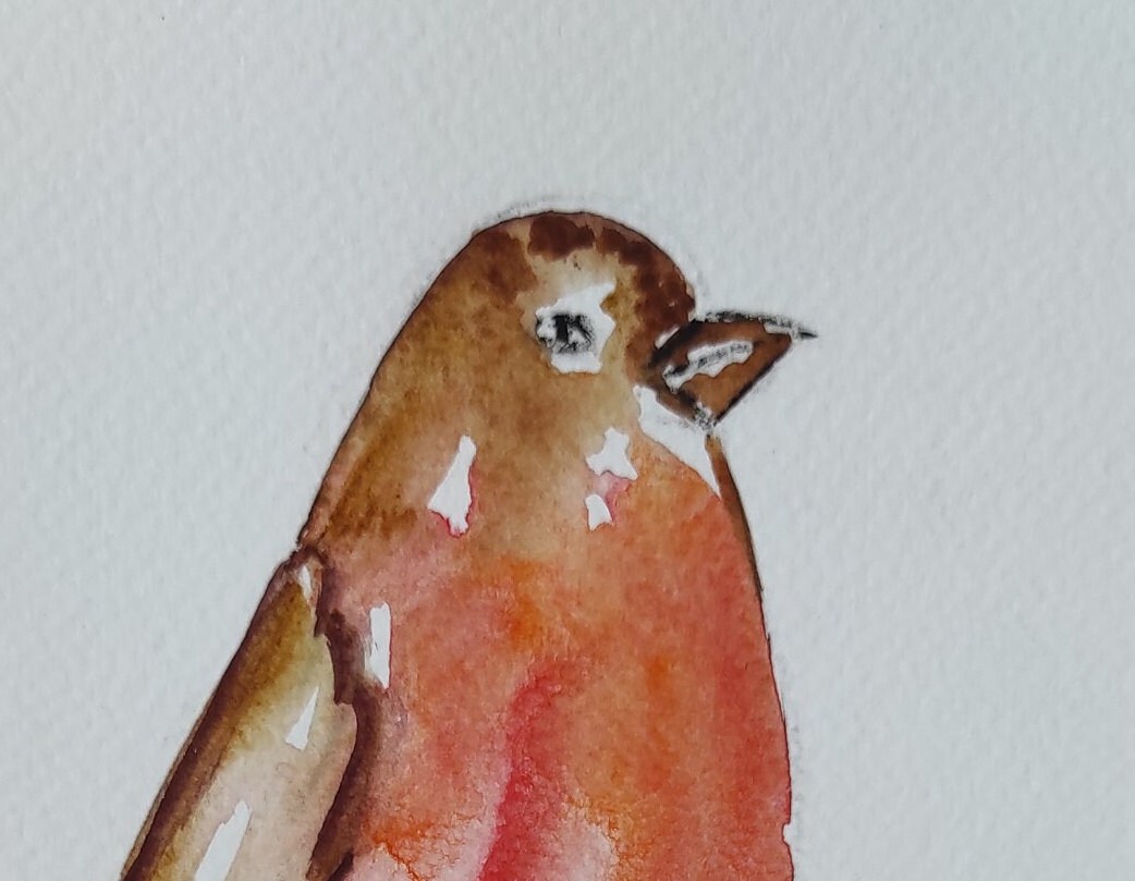 Original Watercolor Red Robin Wall Art Decor - Etsy