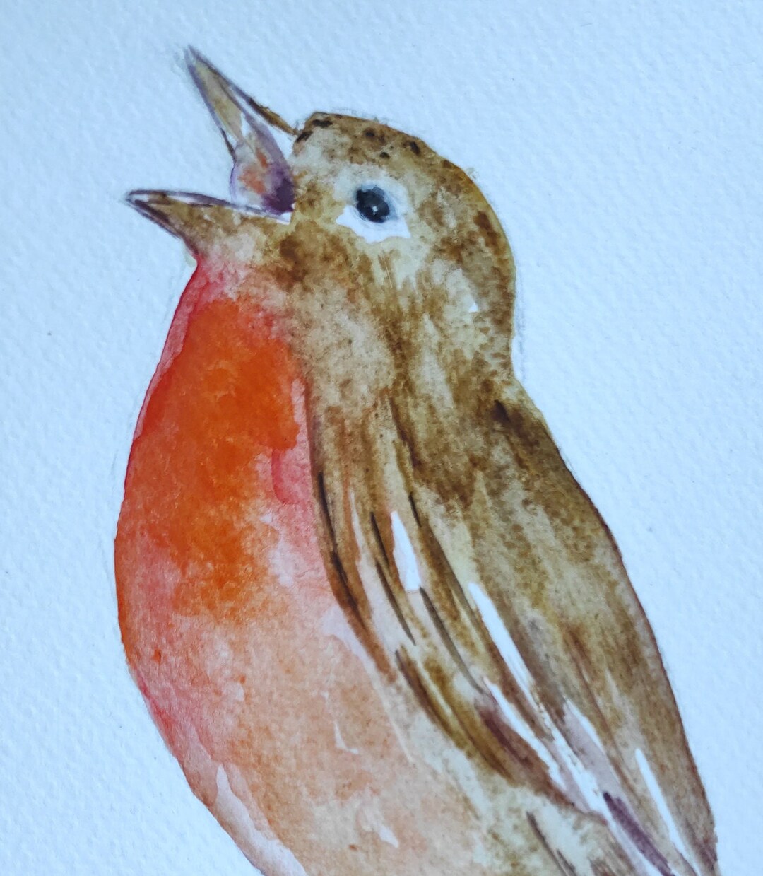 Red Robin Watercolor Painting Personalized Gift Bird Art - Etsy