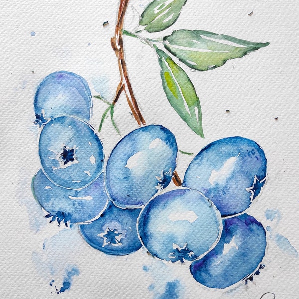 Blueberry Painting - Etsy
