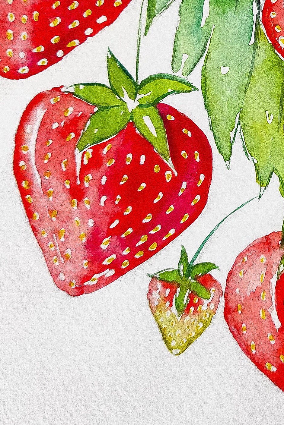 Watercolor Original Strawberry Painting Wall Art - Etsy
