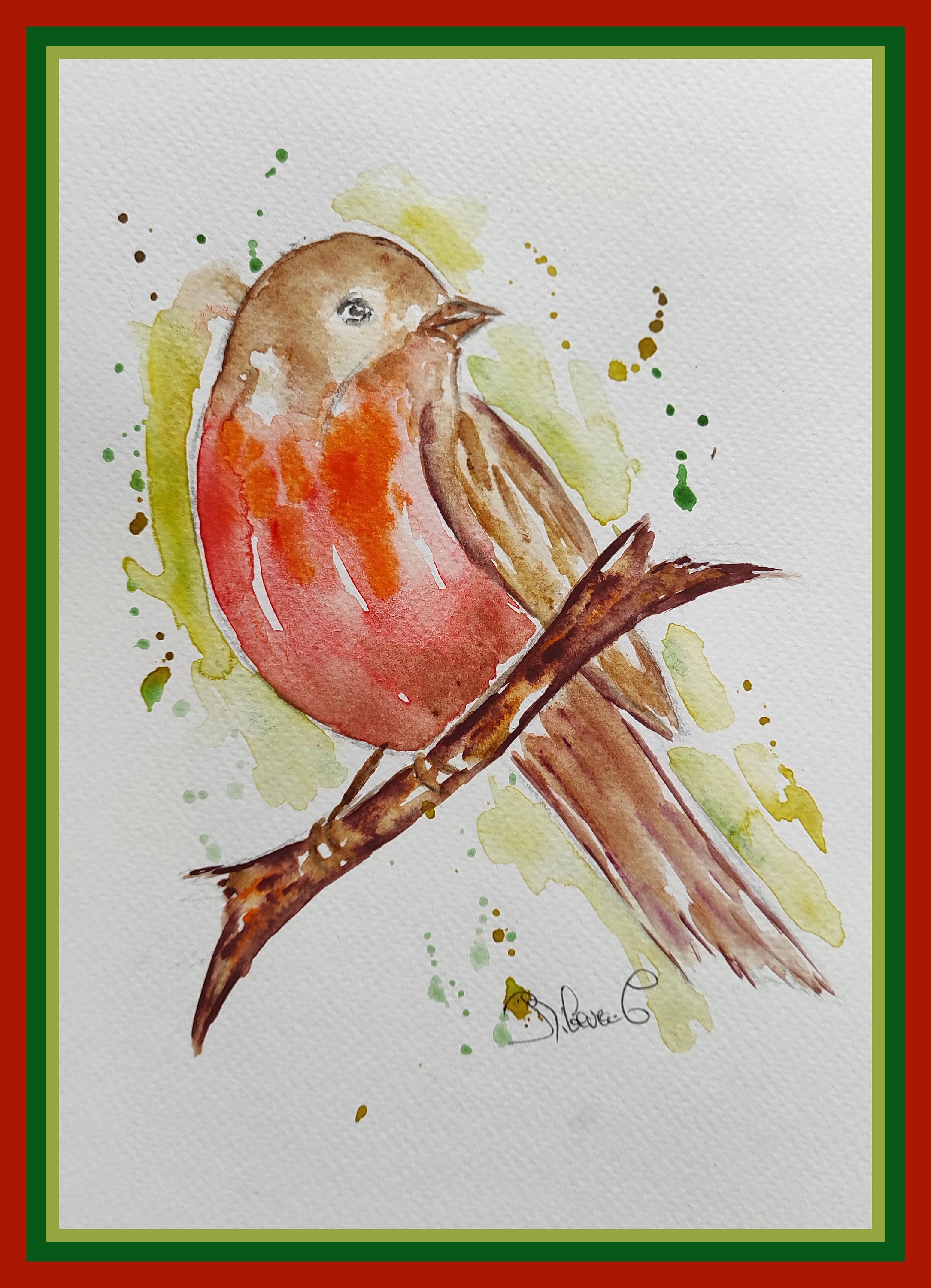 Original Watercolor Red Robin Bird Painting Art - Etsy