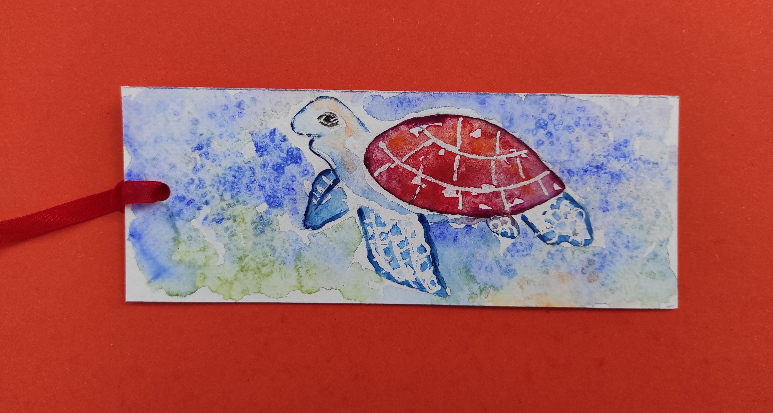 Watercolor Sea Turtle Bookmark for Book Handmade Gift and - Etsy