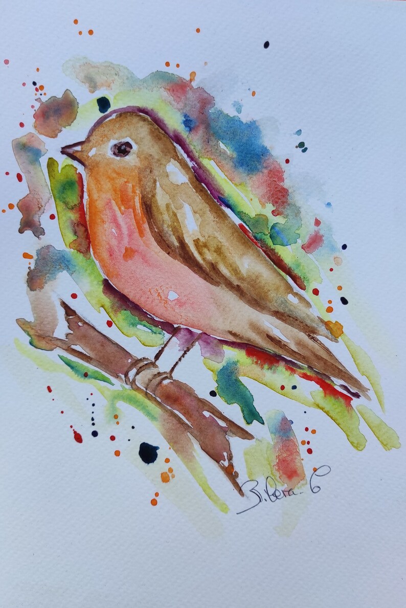 Red Robin Watercolor Painting Wall Art Mother's Day Gift - Etsy