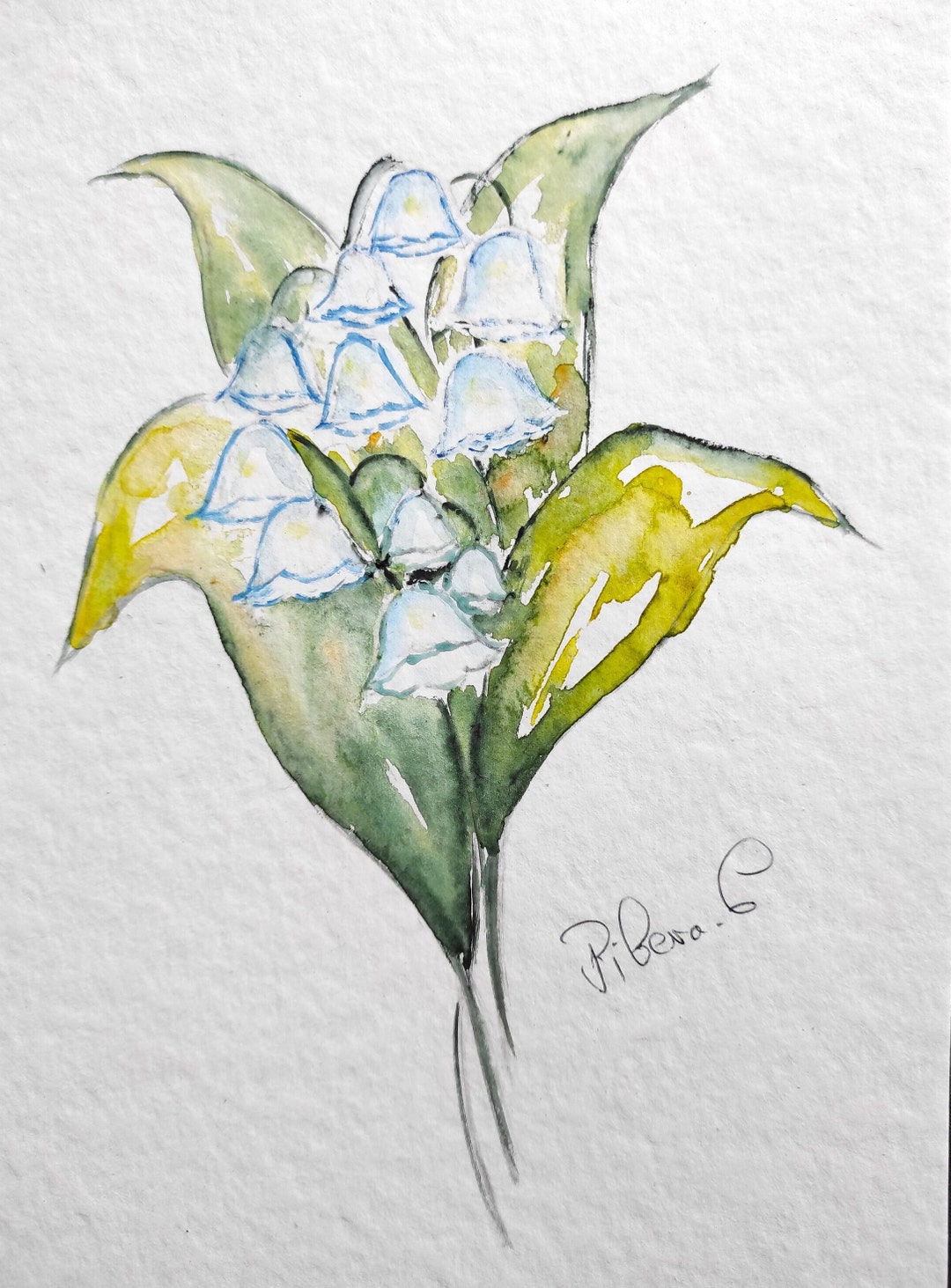 Original Lily of the Valley Watercolor Painting – Hand-painted Floral ...