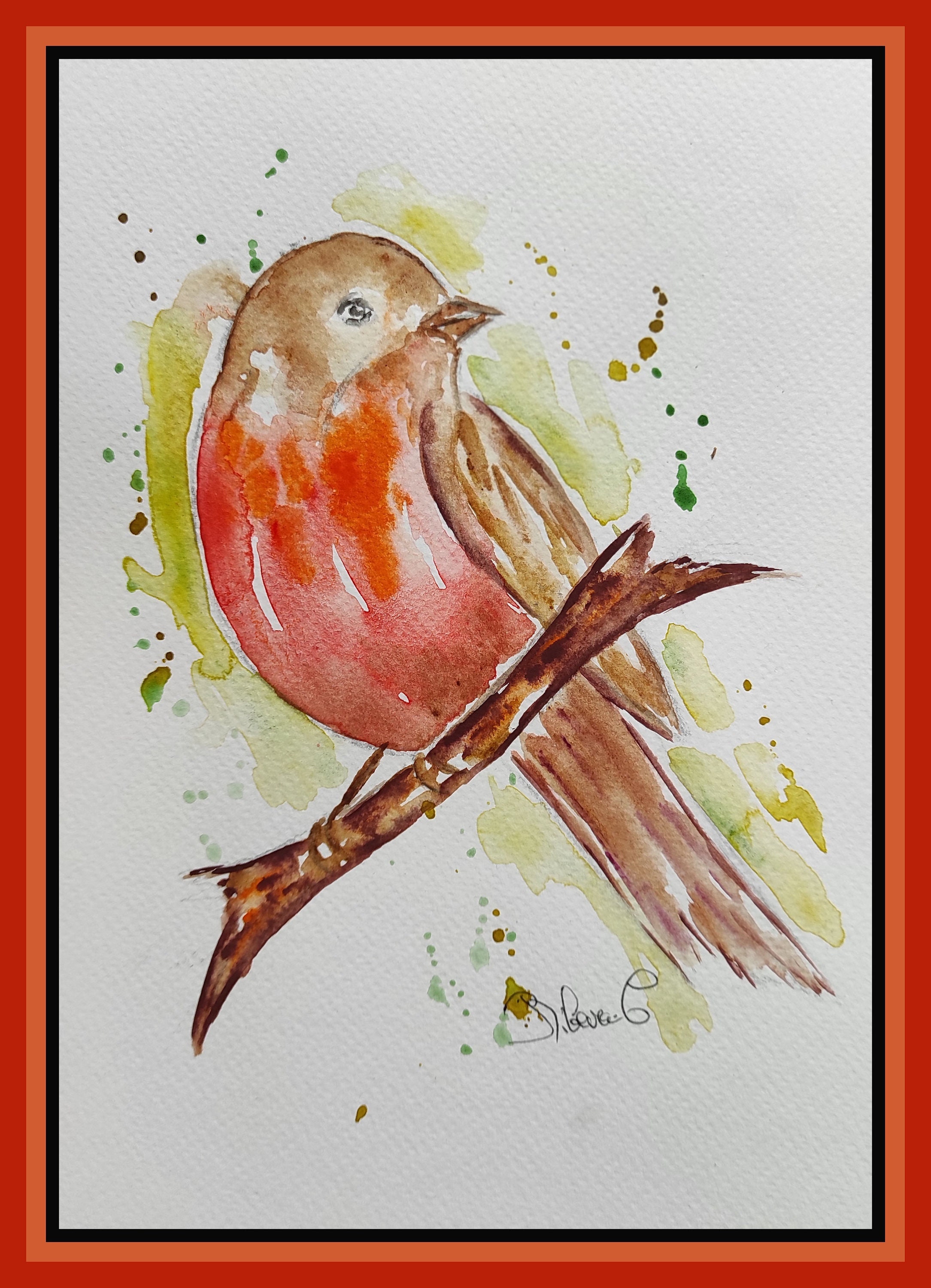 Original Watercolor Red Robin Bird Painting Art - Etsy