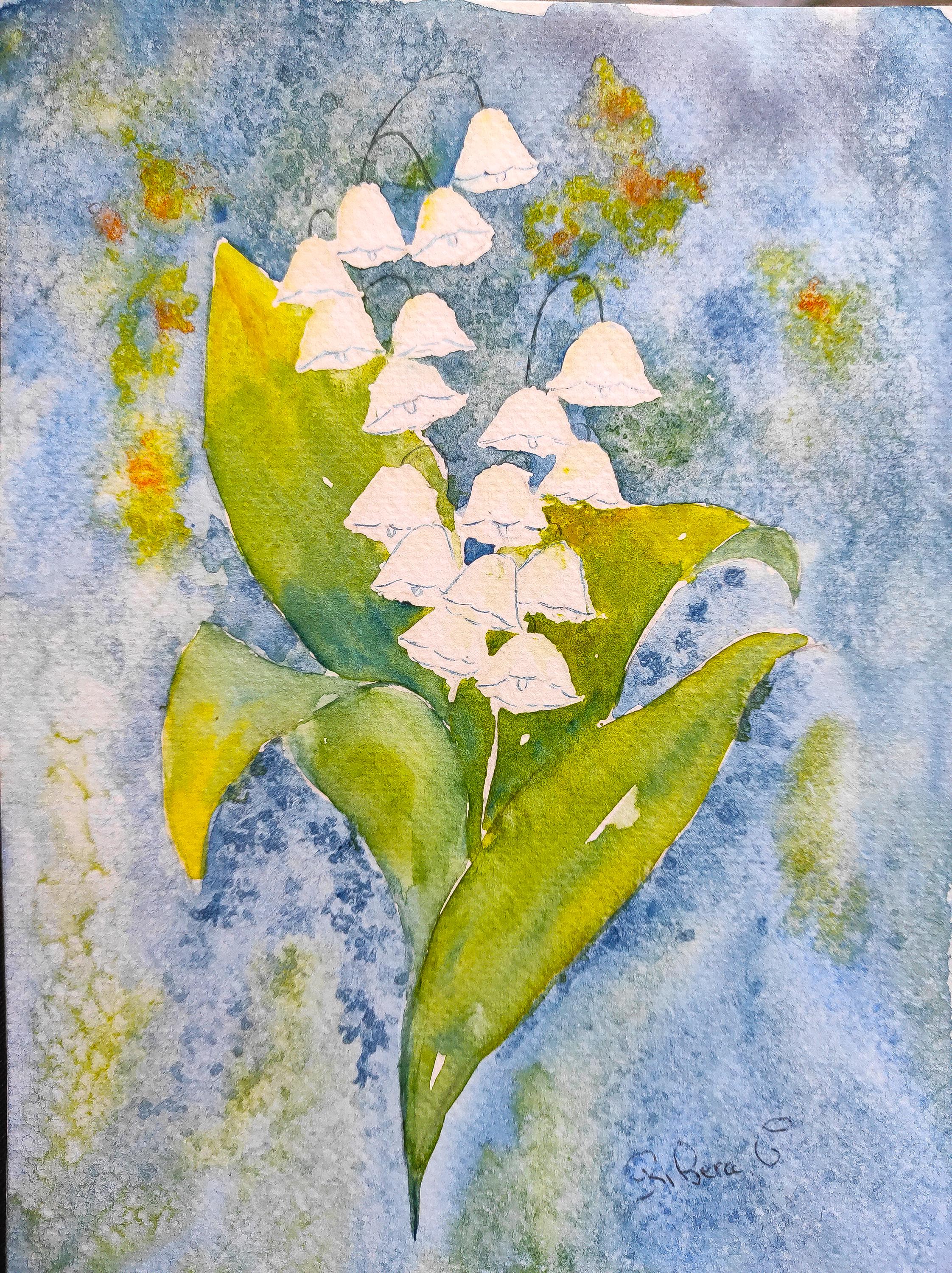 Original Lily of the Valley Watercolor – May 1st Lucky Charm Bouquet ...