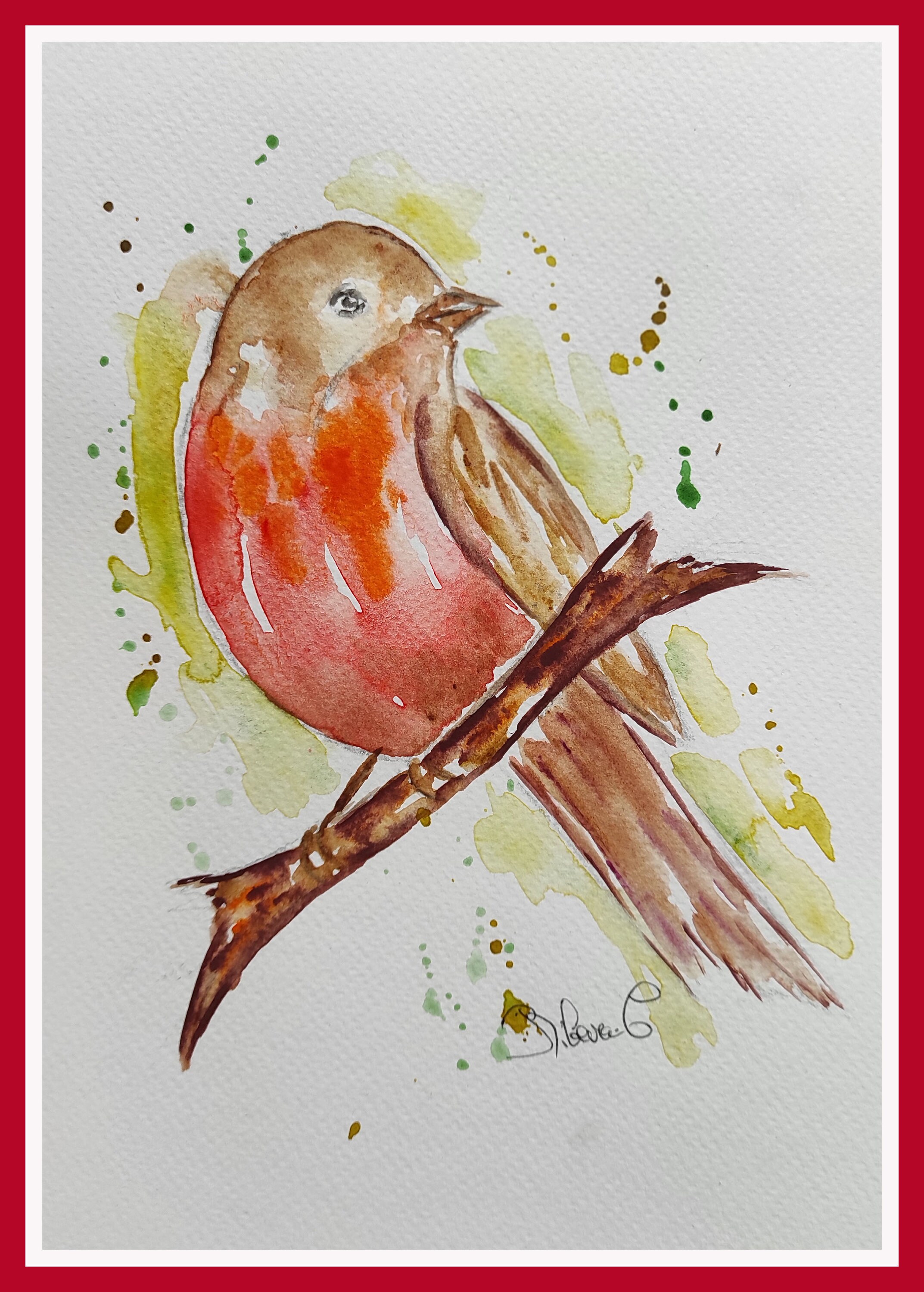 Original Watercolor Red Robin Bird Painting Art - Etsy