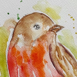 Original Watercolor Red Robin Bird Painting Art - Etsy