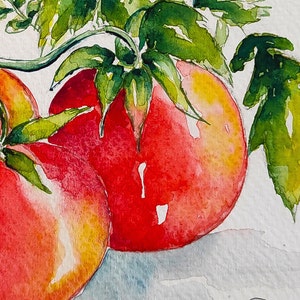 Tomato Watercolor Painting Kitchen Wall Art - Etsy