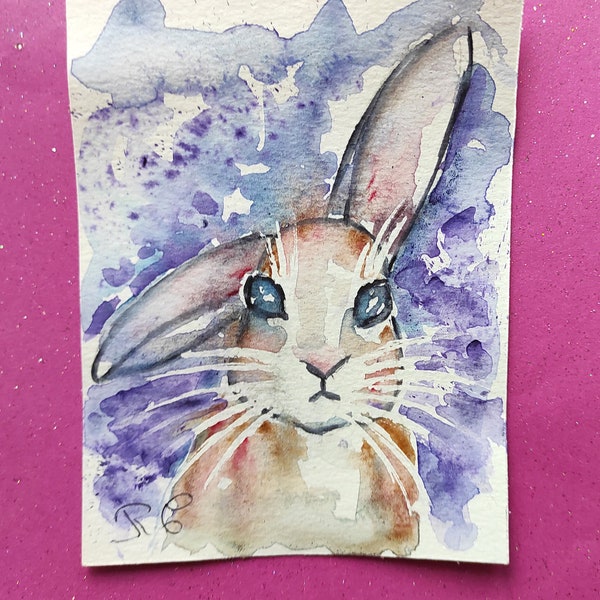 Baby Rabbit Painting - Etsy