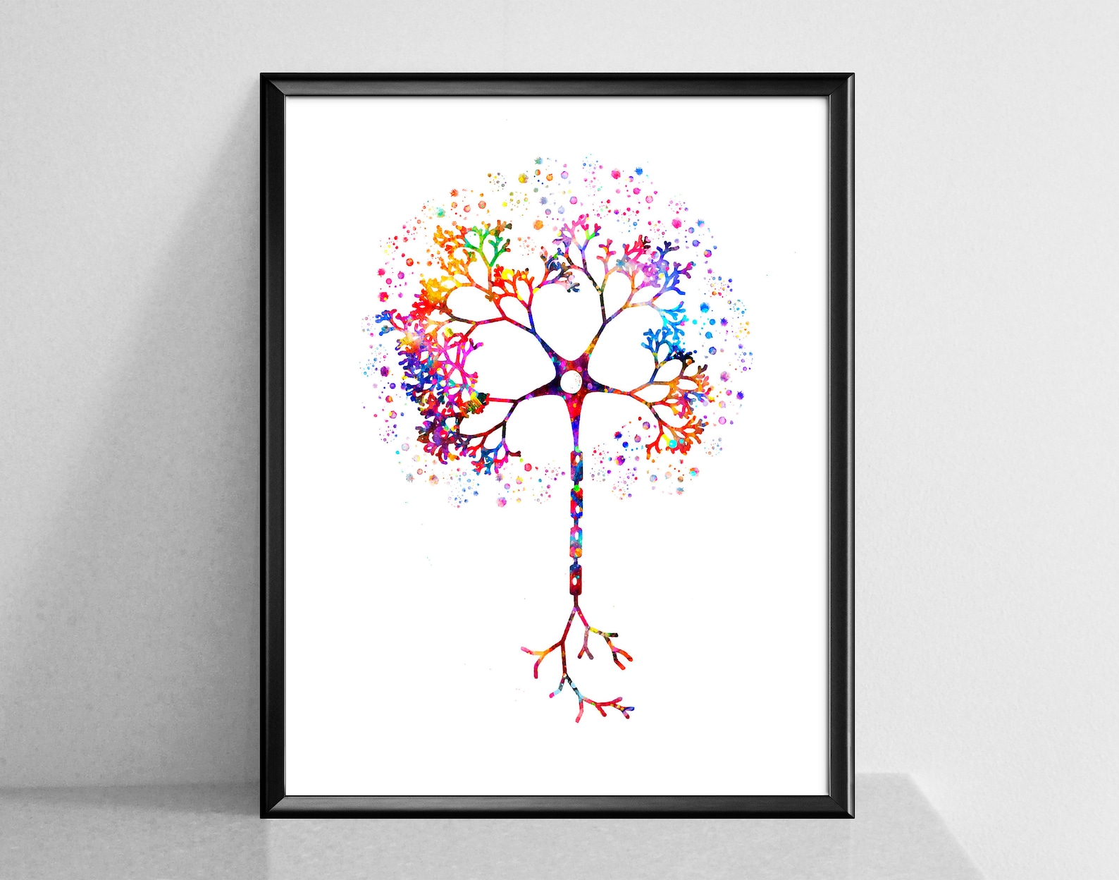 Neuron Anatomy Art Watercolor Neuron Cell Artwork Neurology Art ...