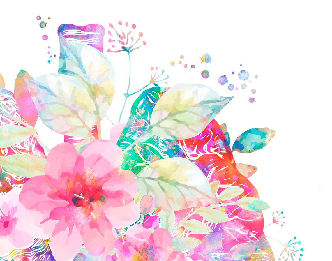 Watercolor Lungs Anatomy Poster Floral Trachea Art Respiratory - Etsy