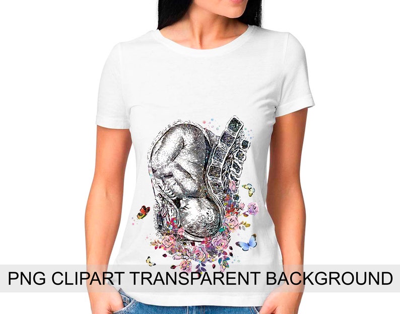 Fetus Clipart Baby in Womb Clipart Fetal Poses PNG Clipart - Etsy