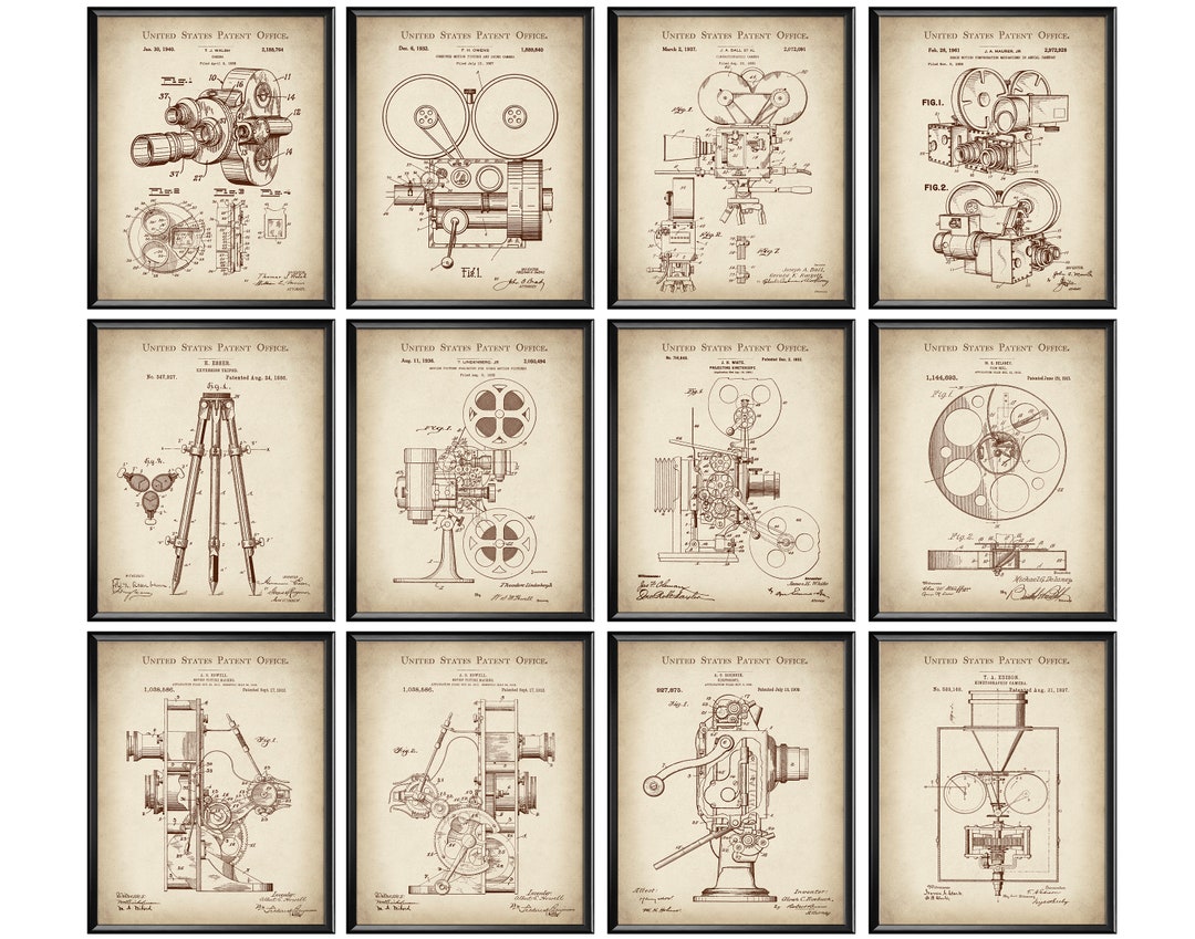 12 Vintage Film Movie Patent Art Cinema Patent Movie Camera Patent Home ...