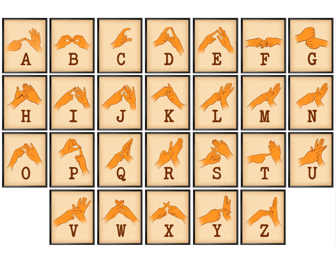 AUSLAN Alphabet Art Sign Language Educational Posters Speech - Etsy