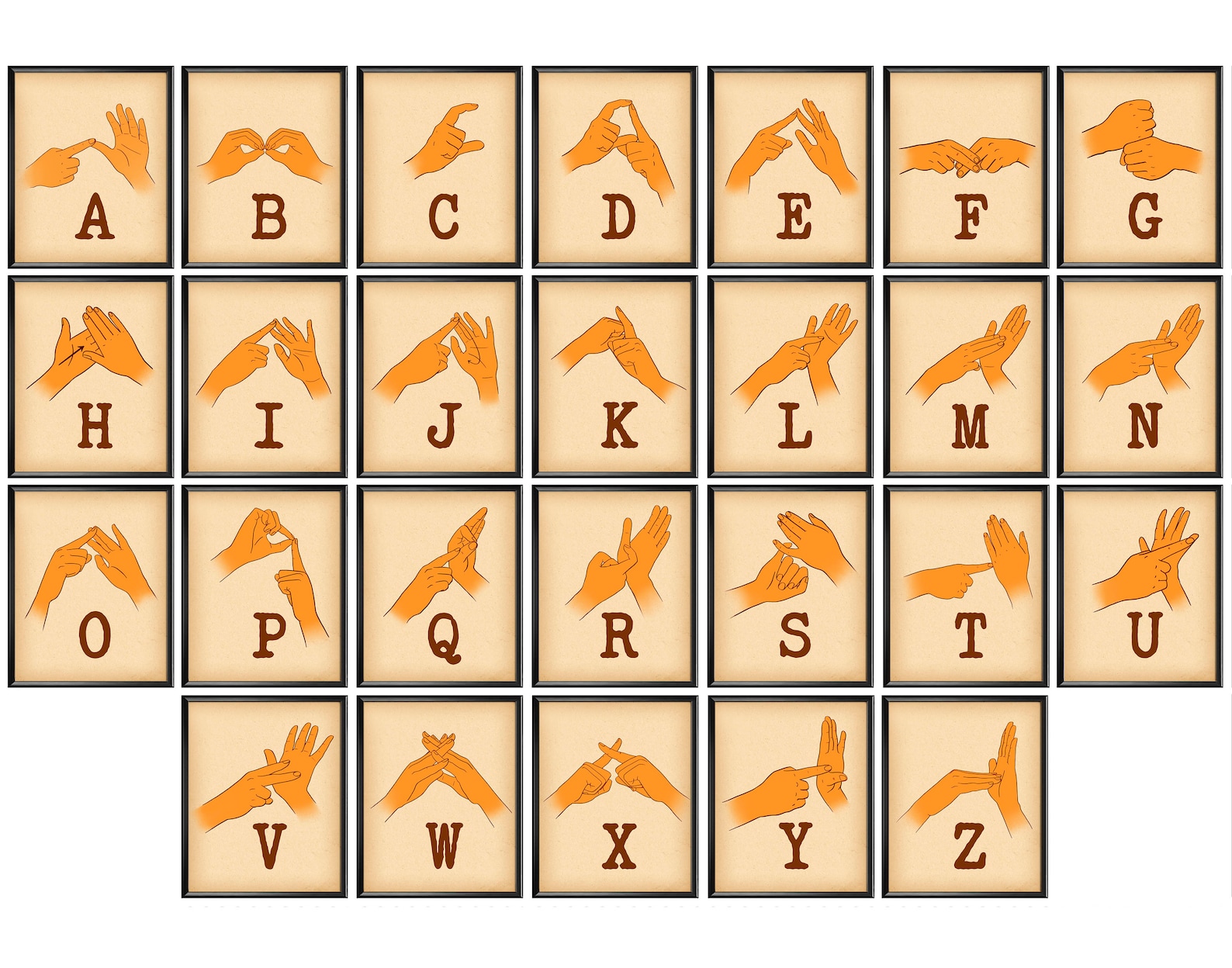 AUSLAN Alphabet Art Sign Language Educational Posters Speech - Etsy
