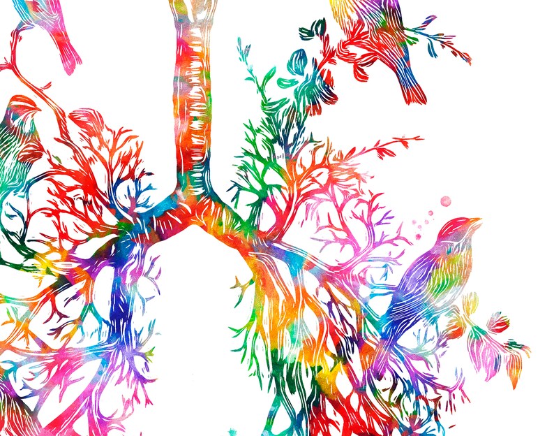 Lungs Printable Anatomy Watercolor Art Bronchial Tree - Etsy