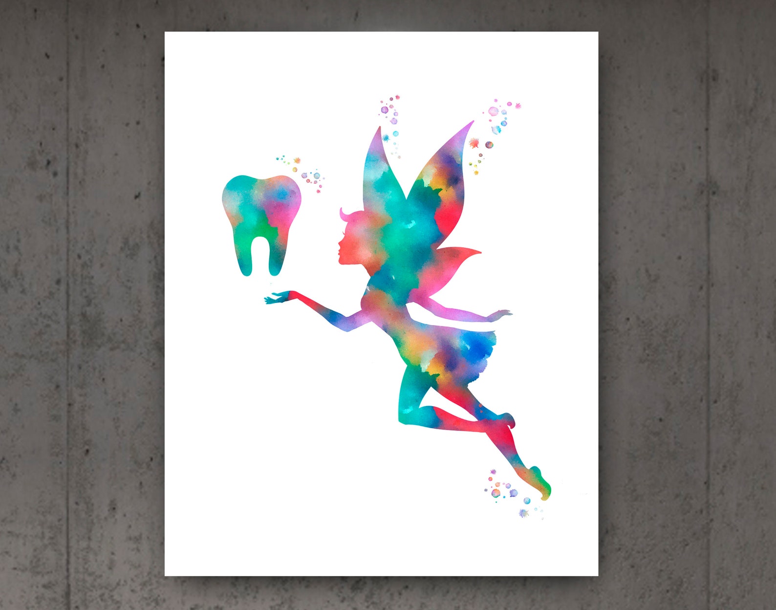 Dentist Office Decor Tooth Fairy Dental Tools Tooth Watercolor Art ...