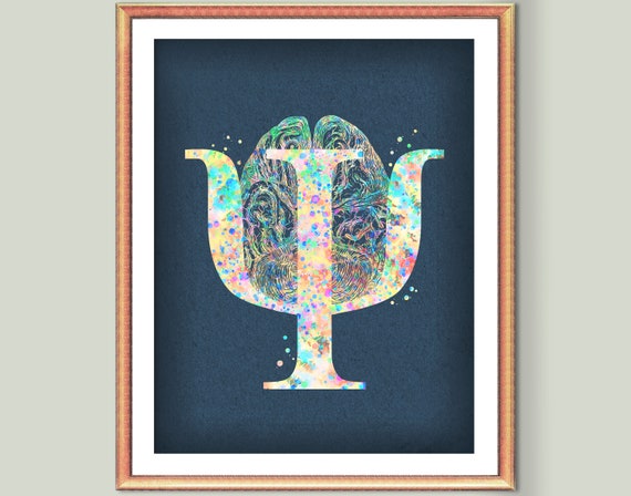 PSI Symbol Art Psychology Art Psychotherapist Gift Medical - Etsy