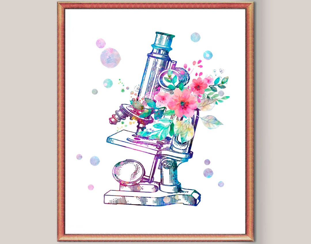 Microscope Art Science Art Medical Art Chemist Gift Scientist Gift ...