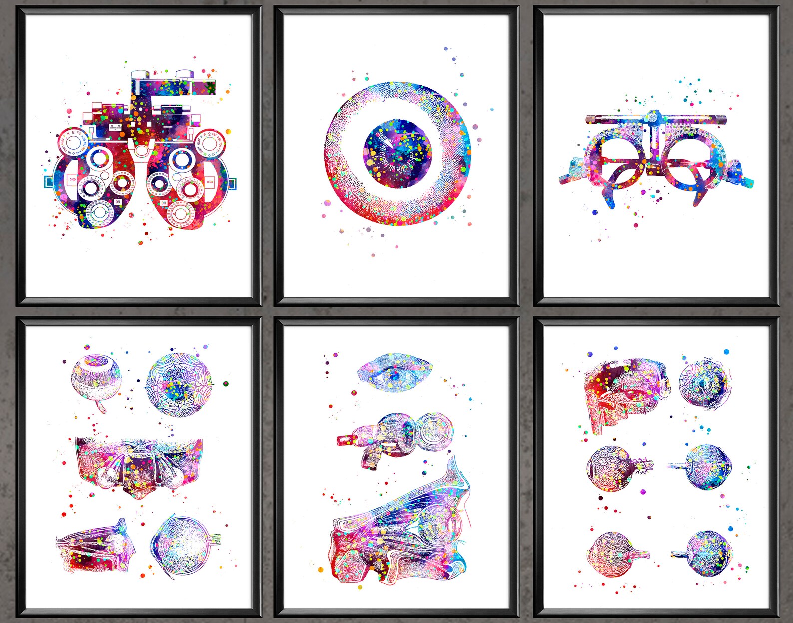 Ophthalmology Art Eye Anatomy Print Set Optometrist Gift | Etsy