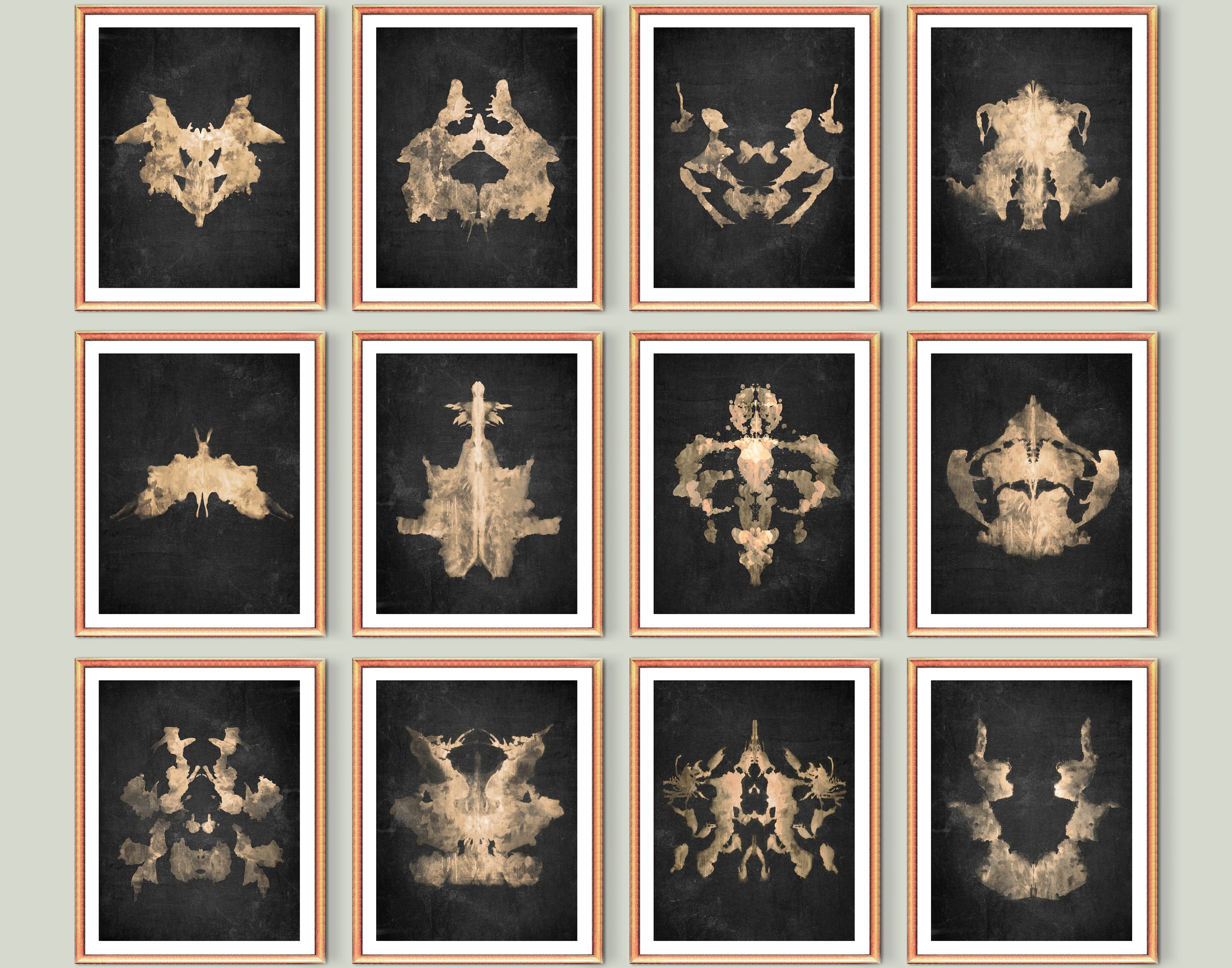 12 Rorschach Test Watercolor Inkblots Art Psychological Test - Etsy ...