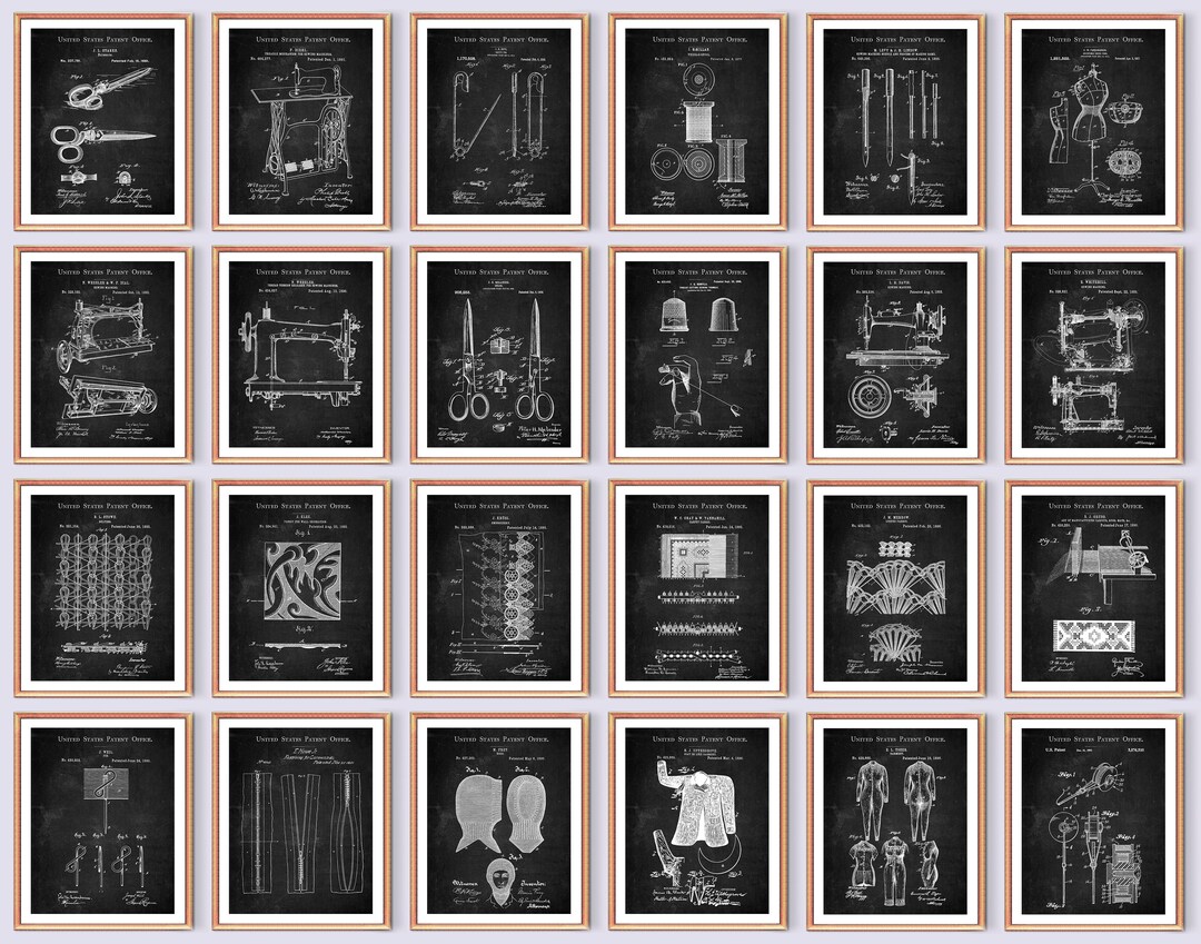 24 Sewing Patent Art Crafting Blueprint Dressmaking Patent Tailor Gift ...