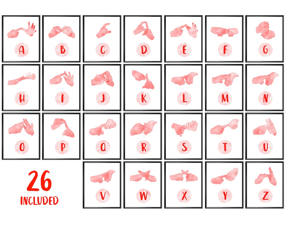 Auslan Fingerspelling Alphabet 26 Posters Teaching Resource - Etsy ...