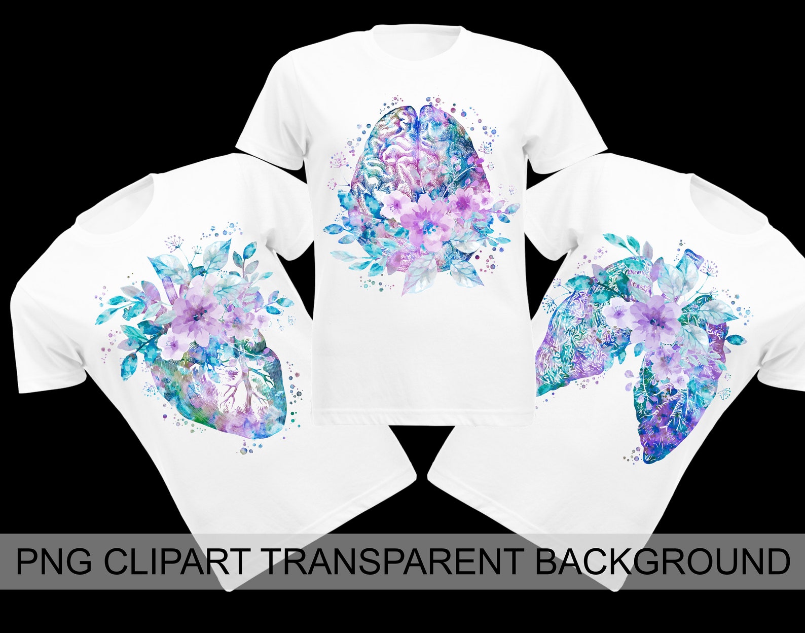 Watercolor Anatomy Clipart Floral Organ Art Medical Clip Art - Etsy