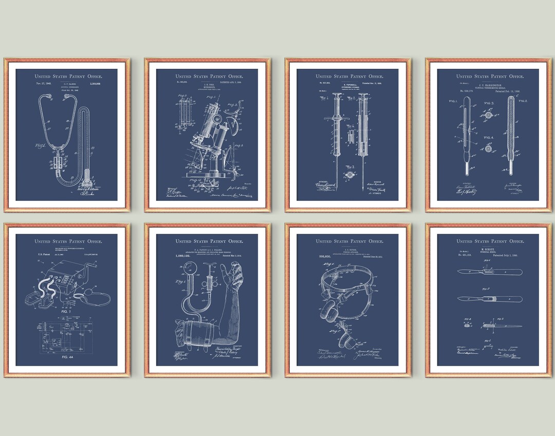 Doctor Patent Art, Medical Blueprint, Stethoscope Patent, Microscope ...