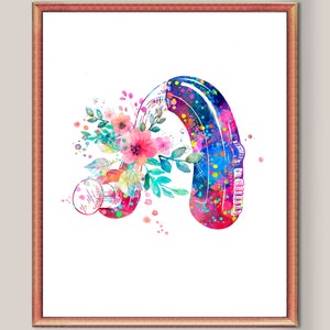 Hearing Aid Medical Art Auditory Amplifier Painting Ear Trumpet Poster ...