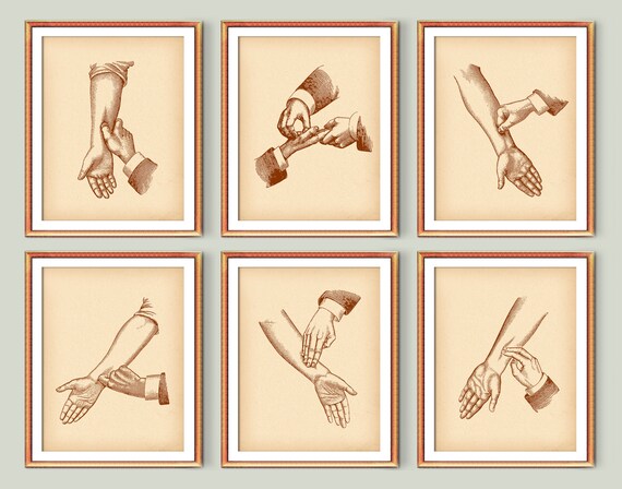 Massage Poster Set Massage Technique Teaching Vintage - Etsy