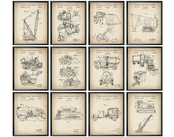 Vintage Industrial Drawings Limited Art Print Bundle By Julian Grein