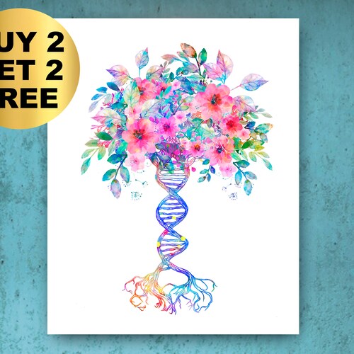 DNA Tree DNA Art Biology Office Medical Symbol Science - Etsy