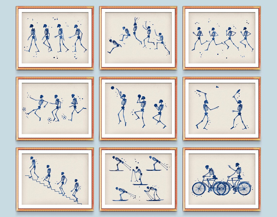 Set 9 Skeleton Art Phases Poster Running Movement Phases - Etsy