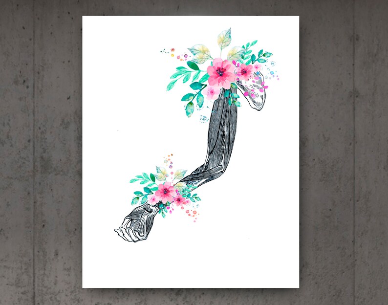 4 Floral Muscular System Anatomy Art Hand Foot Tendons Orthopedic Art ...