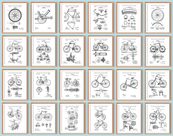 24 Vintage Bicycle Blueprints Bike Patent Art Sports Art - Etsy