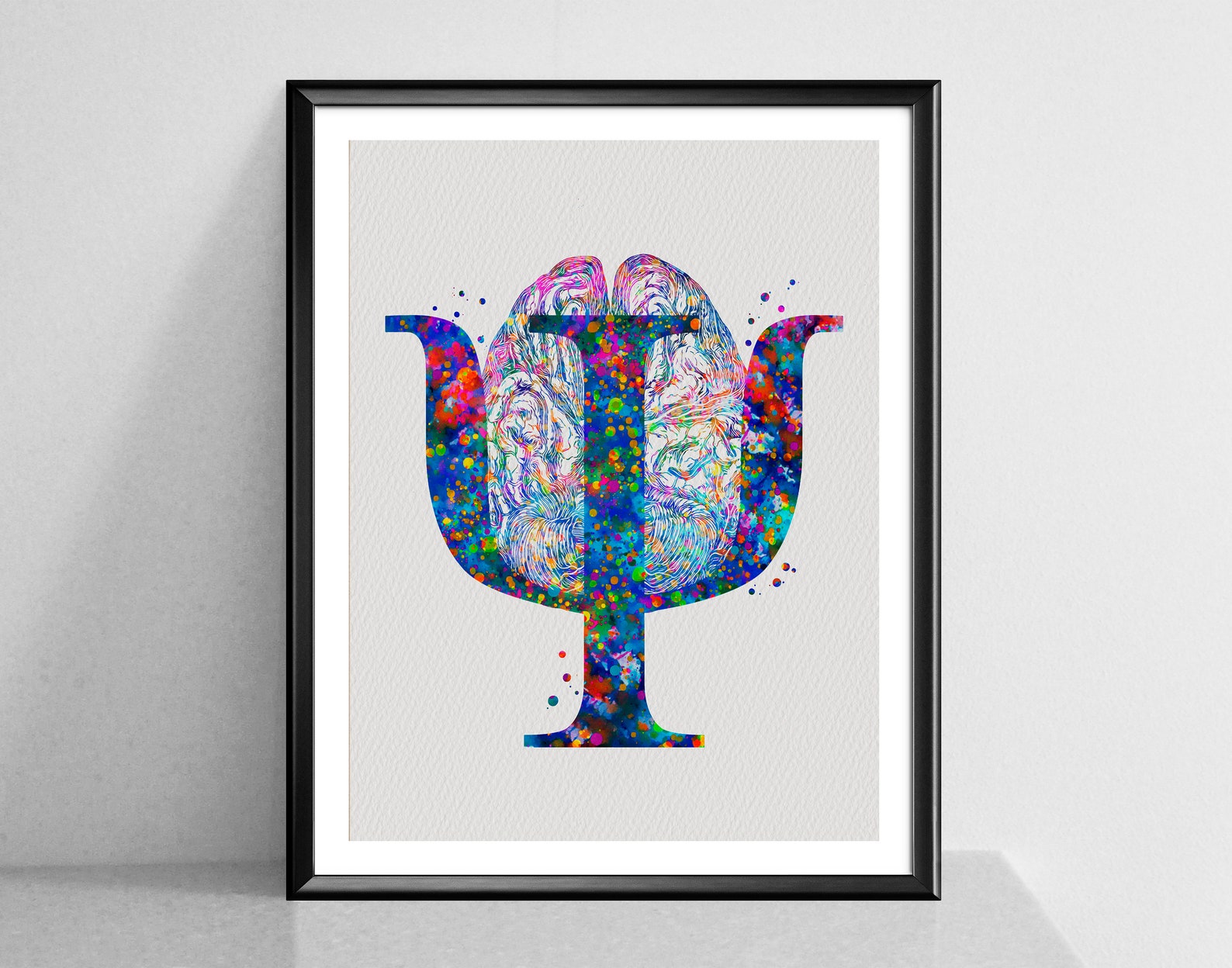 PSI Symbol and Brain Art Psychology Art Psychiatrist Gift Medical ...