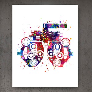 3 Optometry Art, Ophthalmology Art, Refractor Art, Watercolor Medical ...
